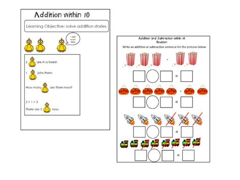 Addition And Subtraction Within 10 Teaching Slides With Practice