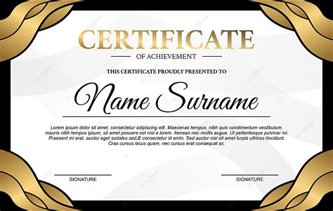 블랙 골드 럭셔리 인증서 테두리 프레임 벡터 템플릿 Psd 다운로드 디자인 자료 다운로드