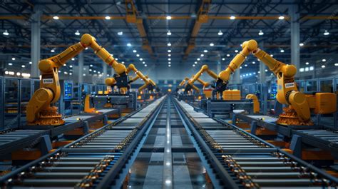 Multiple Industrial Robot Arms Efficiently Working On An Assembly Line