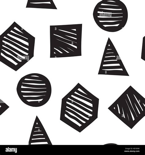 Vector Seamless Geometric Doodle Pattern Stock Vector Image And Art Alamy