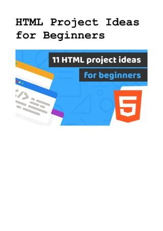 Html Projects For Beginners PDF Web Design And HTML Internet