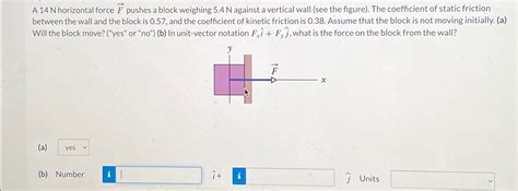 Solved A 14n ﻿horizontal Force Vec F ﻿pushes A Block