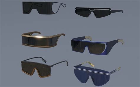 Fashion Sci Fi Glasses Pack X6 3d Model Collection Cgtrader