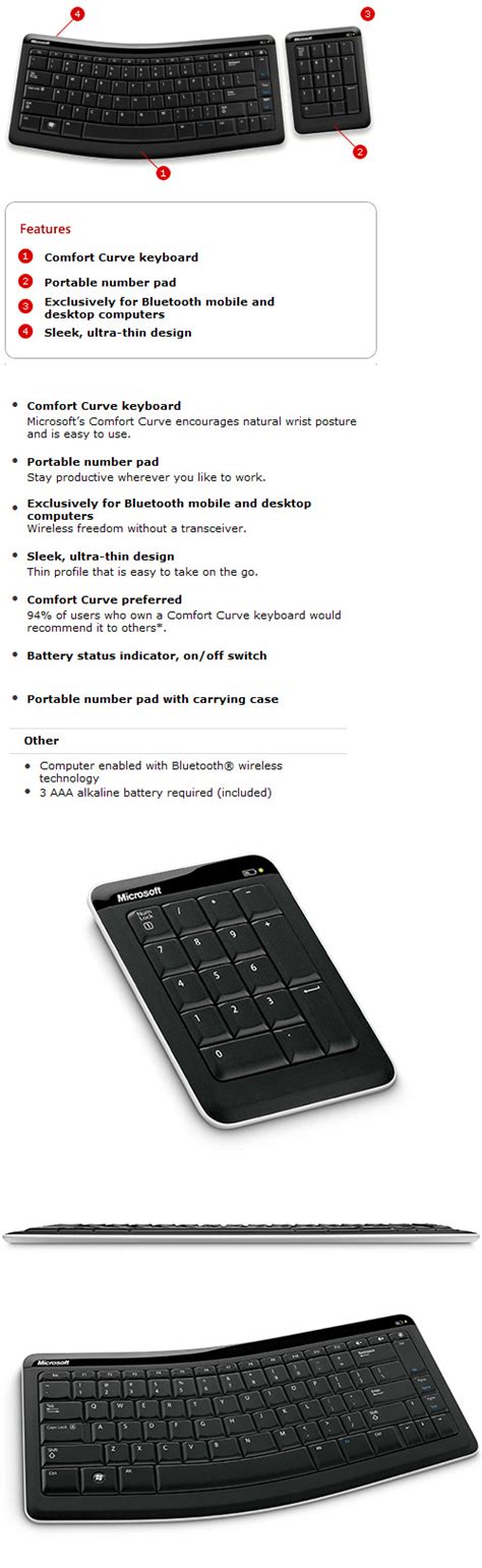 Buy Microsoft Bluetooth Mobile Keyboard 6000 [cxd 00020 Btmobkb6k ] Pc Case Gear Australia