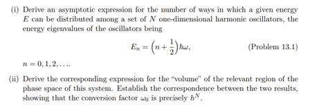 Solved I Derive An Asymptotic Expression For The Number Of