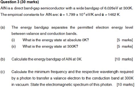 solved question 3 30 marks ain is a direct band gap