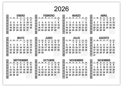Calendario 2026 Mexico Con Semanas In English