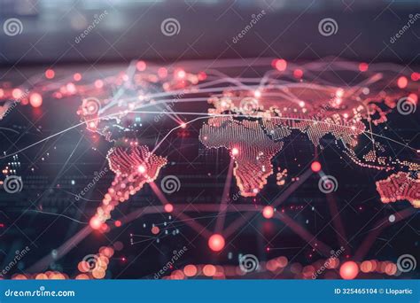 Detailed Visualization Of A Digital World Map Highlighting Global Connectivity And Data Flow In