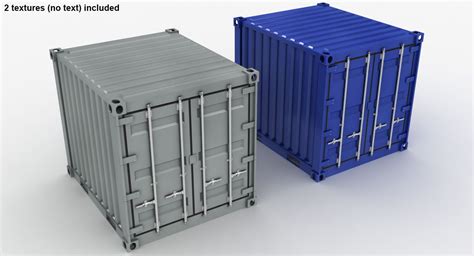 컨테이너 10 피트 로우 폴리 파란색 3d 모델 19 Max Fbx Obj 3ds Free3d