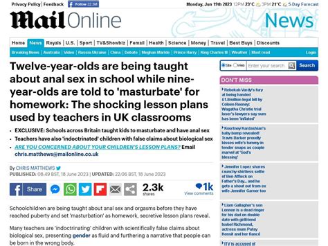 Twelve Year Olds Are Being Taught About Anal Sex In School While Nine