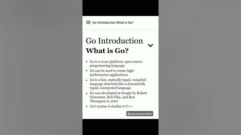 Go Introduction Golang Golanguage Golangdeveloper Coding Programming Youtube