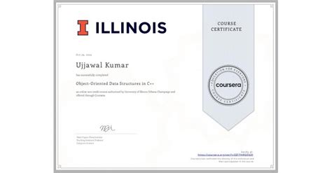 Ujjawal Kumar On Linkedin Completion Certificate For Object Oriented Data Structures In C