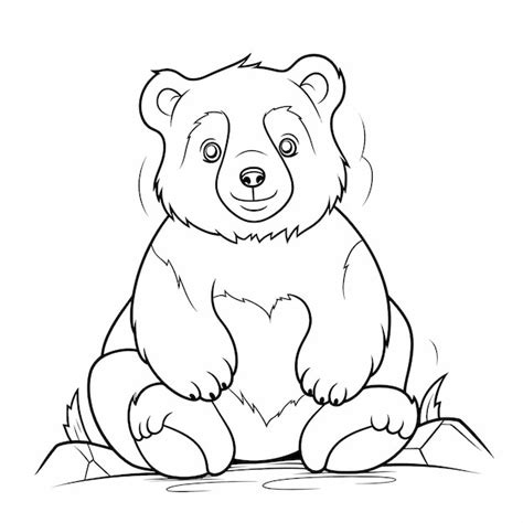 Premium Photo Fun With Fuzzy Bears Simple Coloring Page For Little