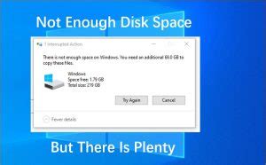 Solved Guide To Fixing Not Enough Disk Space Errors When You Have Plenty