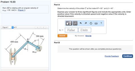 Solved Rod Ab Is Rotating With An Angular Velocity Of