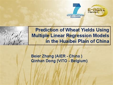 Prediction of Wheat Yields Using Multiple Linear Regression