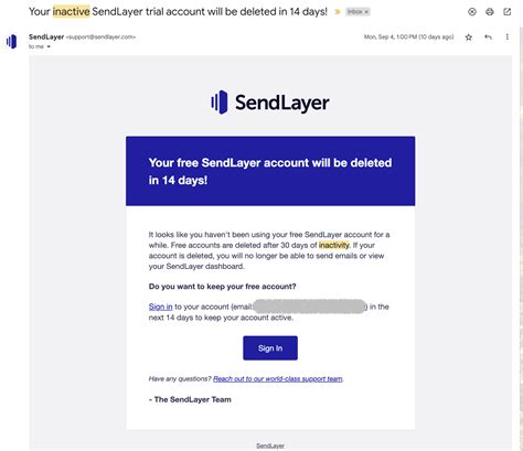 Account Deletion Deactivation Notification Emails Examples