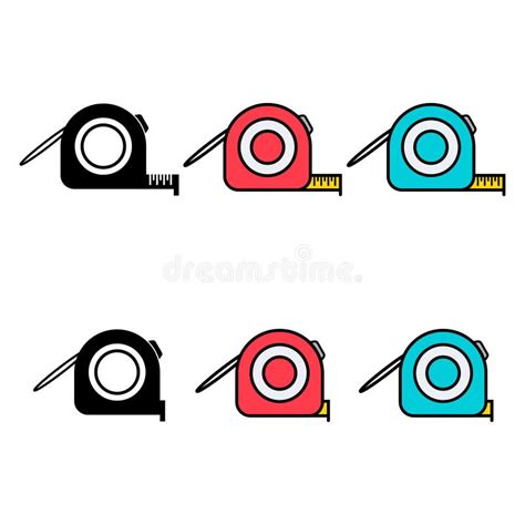 Set Of Measurement Tape Icon Measure Tool Concept Design Symbol