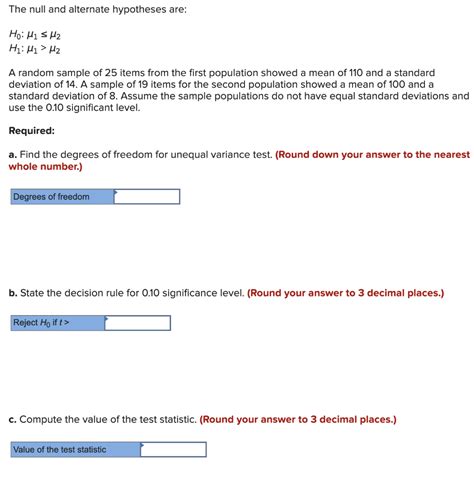 Solved The Null And Alternate Hypotheses Are