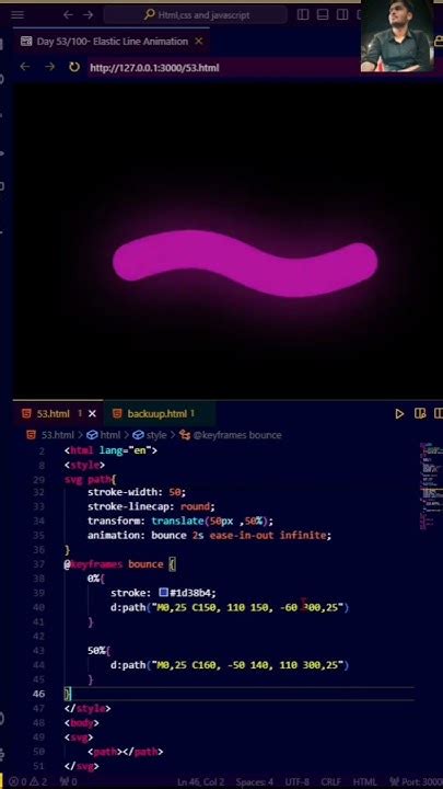 elastic line animation html css coding js shorts viralvideos youtube