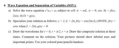 solved 4 wave equation and separation of variables sov