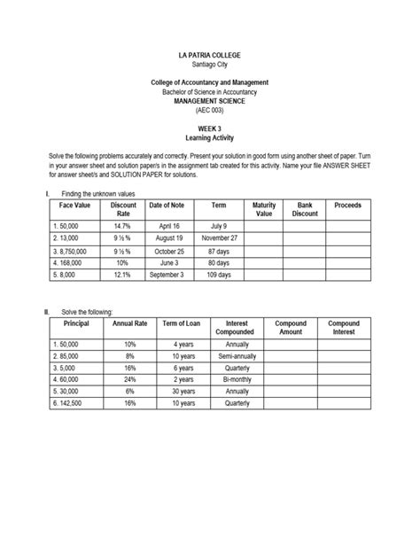Aec 002 Learning Activity 3 Week 3 Pdf