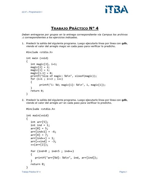 Tp4 Arreglos Y Gdb Pdf Informática Programación De Computadoras