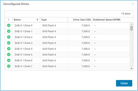 Viewing The All Flash Drives Within The System Dell Unity Dynamic