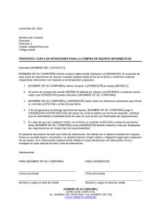 Modelo de Carta de Intención de Compra Word