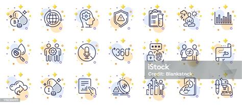 웹앱에 대한 글로브 막대 다이어그램 및 수질 분석 라인 아이콘의 개요 집합입니다 픽토그램 아이콘입니다 벡터 360도 촬영에 대한 스톡 벡터 아트 및 기타 이미지 Istock