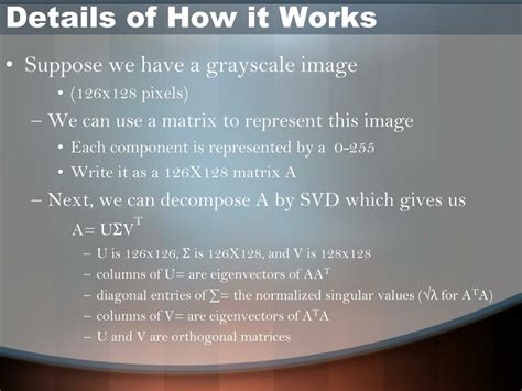 Ppt Image Compression By Singular Value Decomposition Powerpoint Presentation Id1280531