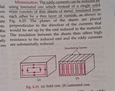 Minimisation The Eddy Currents Can Be Reduced By Lat Using Laminated Cor