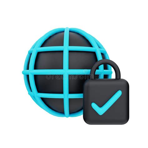 3d Illustration Secured Network Object Isolated On White Background