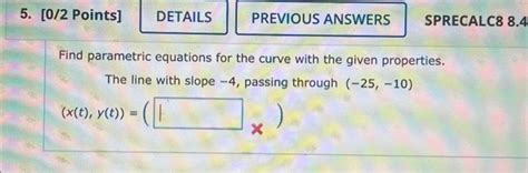 solved find parametric equations for the curve with the