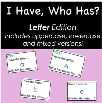 Letters Game 3 Versions Included Uppercase Lowercase Or Mixed