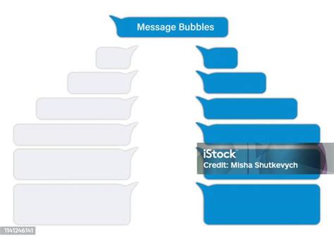 플랫 메시지 거품입니다 채팅 빈 거품 세트입니다 메신저 채팅을 위한 디자인 서식 파일 그래픽 사용자 인터페이스에 대한 스톡 벡터 아트 및 기타 이미지 그래픽 사용자