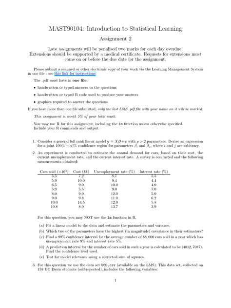 Assign2 Pdf Pdf Linear Regression F Test