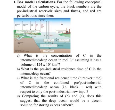 Solved Box Model Calculations For The Following Chegg