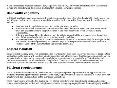 Application Workload Requirements Influencing Consolidation Dell Technologies Manufacturing