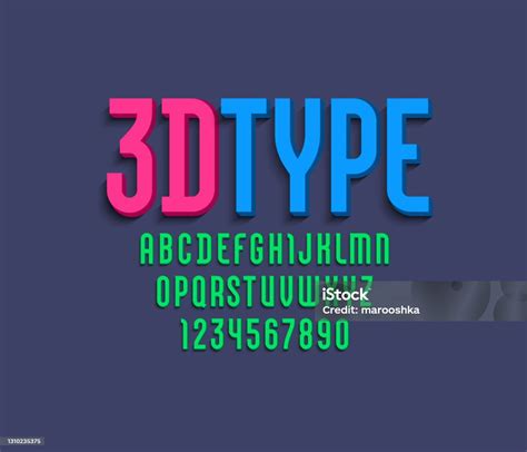 여러 가지 빛깔의 트렌디 한 밝은 알파벳 현대적인 응축 된 문자와 숫자에서 3d 글꼴 건축가에 대한 스톡 벡터 아트 및 기타 이미지 건축가 컴퓨터 글자 3차원 형태