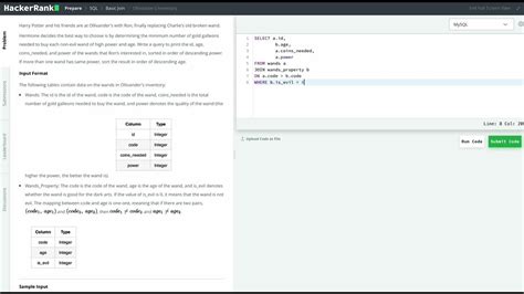 Hackerrank Sql Solution 7 Intermediate Sql Ollivanders Inventory Youtube