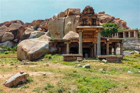 Ancient Vijayanagara Empire Civilization Ruins Of Hampi Now Famous Tourist Attraction Sule