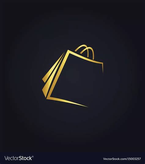Shopping Bag Gold Logo Vector Image On Vectorstock Artofit