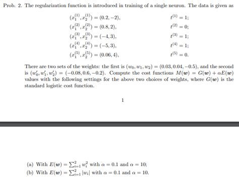 Prob The Regularization Function Is Chegg