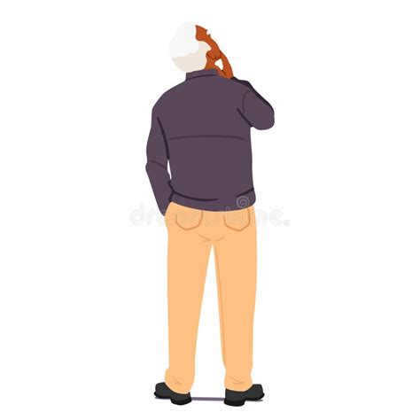 Retired Grey Haired Senior Man Cartoon Character Stock Illustrations