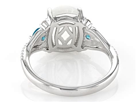 Rainbow Moonstone Rhodium Over Sterling Silver Ring 028ctw Jsm674 Jtv