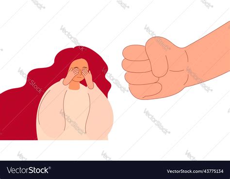 Stop Violence Against Women Concept Huge Vector Image