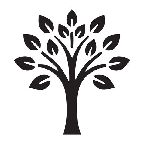 Clean Line Art Tree With Leaves For Growth 53771267 Vector Art At Vecteezy