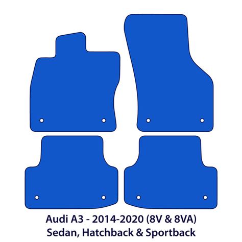 Audi A3 Convertible Velour Floor Mats 2014 2020 8v7 Black