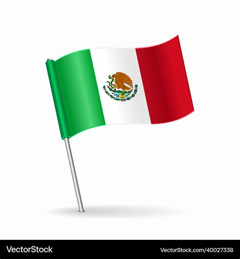 Mexican Flag Map Pointer Royalty Free Vector Image